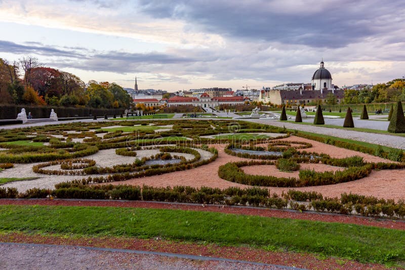 Belvedere Gardens at Sunset in Vienna, Austria Editorial Image - Image ...