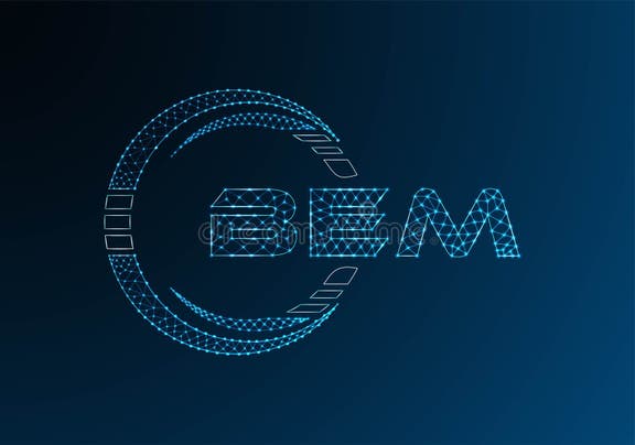 BEM Low Poly Letter Logo Vector Design. BEM Stock Illustration ...