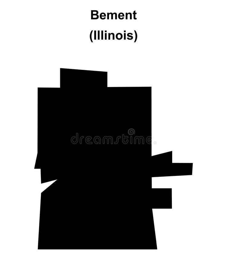 Bement outline map stock illustration. Illustration of infographics ...