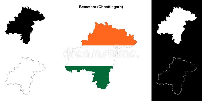 Bemetara outline map stock vector. Illustration of contour - 368825416