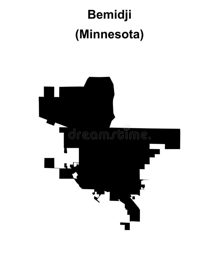 Bemidji outline map stock vector. Illustration of city - 357449710