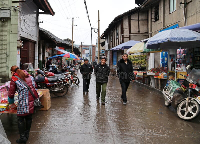 Bemu town in sichuan,china editorial stock photo. Image of town - 40163888
