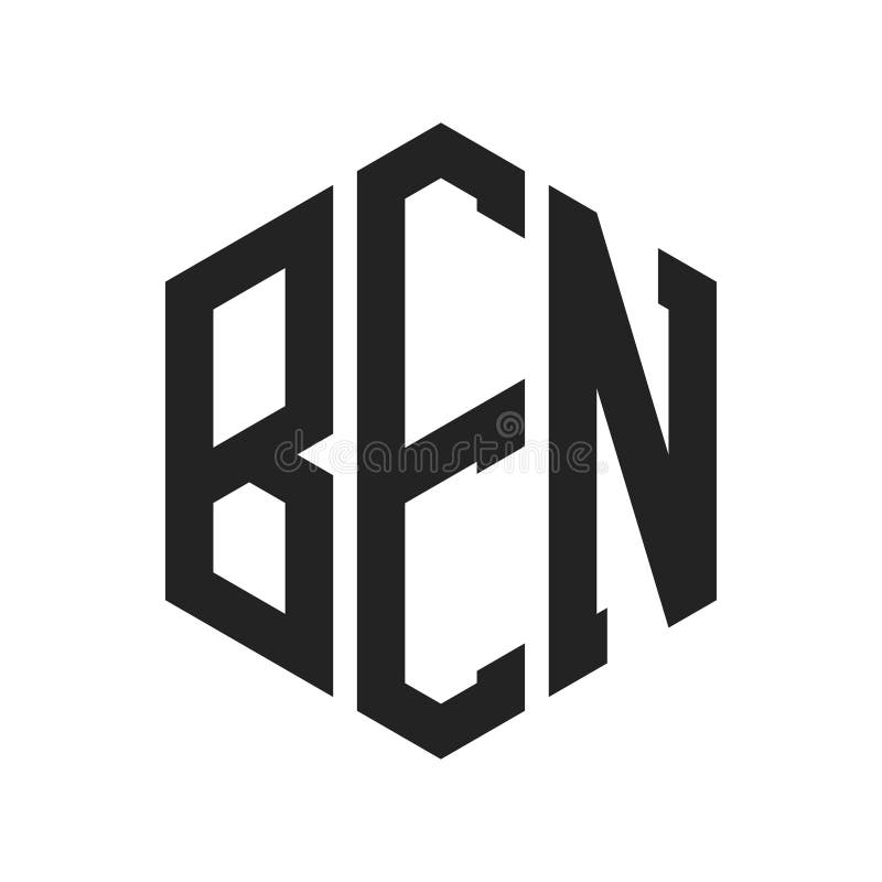 BEN Logo Design. Initial Letter BEN Monogram Logo Using Hexagon Shape ...