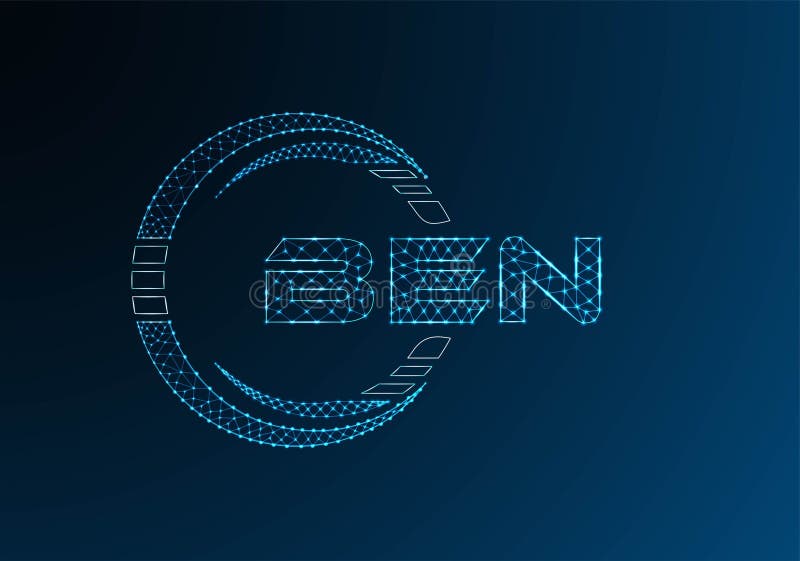 BEN Low Poly Letter Logo Vector Design. BEN Stock Illustration ...