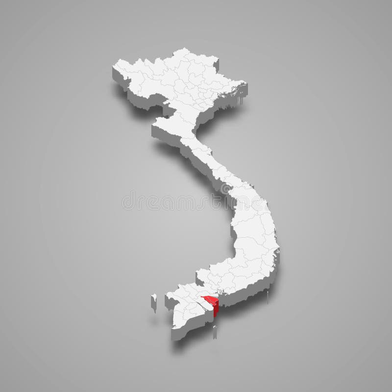 Ben Tre Region Location within Vietnam 3d Map Stock Vector ...