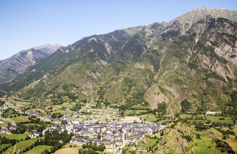 Benasque Village Benas Skyline Huesca Spain Stock Photo - Image of ...