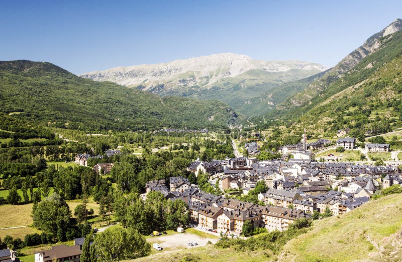 Benasque village stock image. Image of holiday, amazing - 97200381