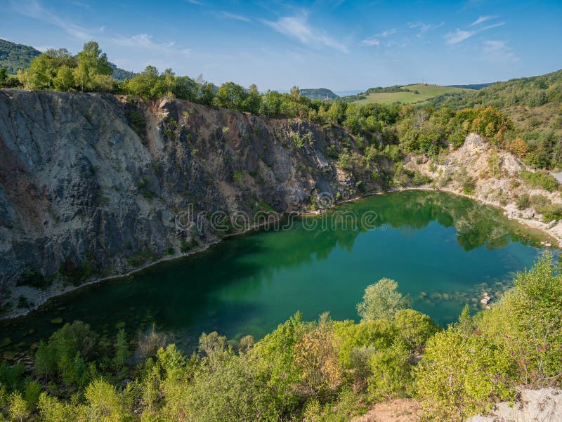 The Benatina Lake in a Former Quarry Stock Image - Image of reflection ...