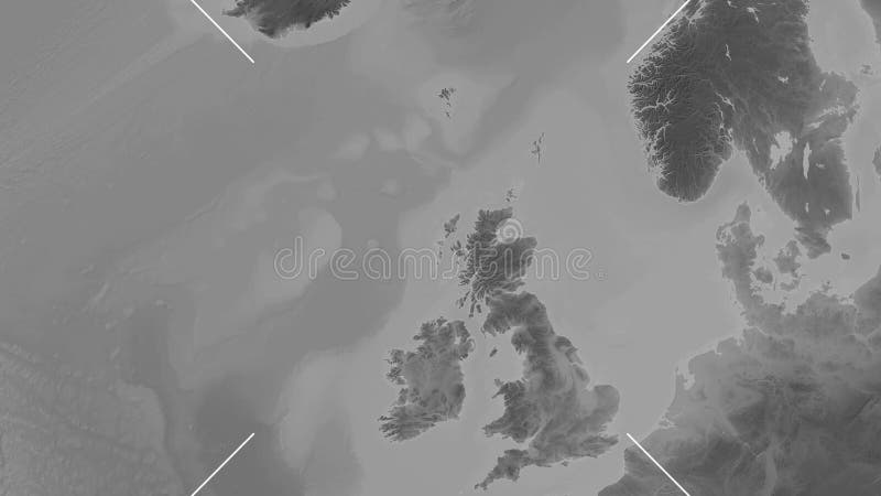 Benbecula Island. Bilevel Map. Zoom Stock Footage - Video of geographic ...