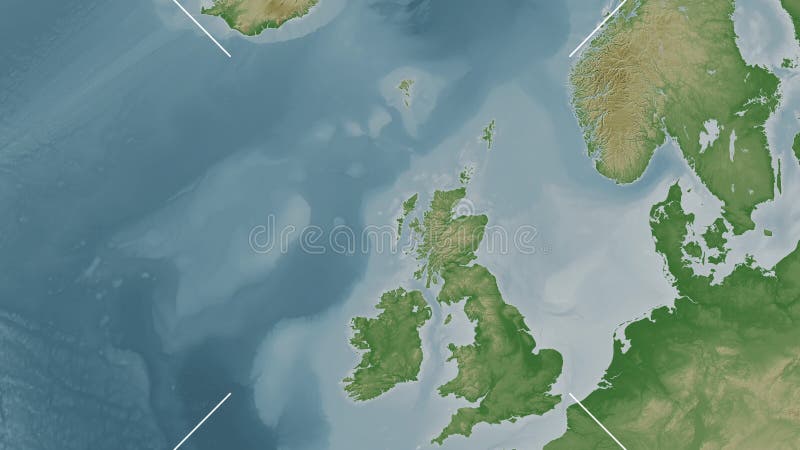 Benbecula Island. Bilevel Map. Zoom Stock Footage - Video of geographic ...