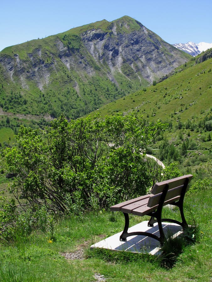 Bench stock photo. Image of nature, alps, bench, snow - 12028270