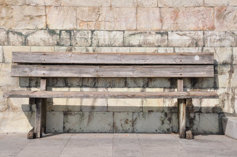 Bench Against the Wall, Loneliness Stock Photo - Image of reflection ...