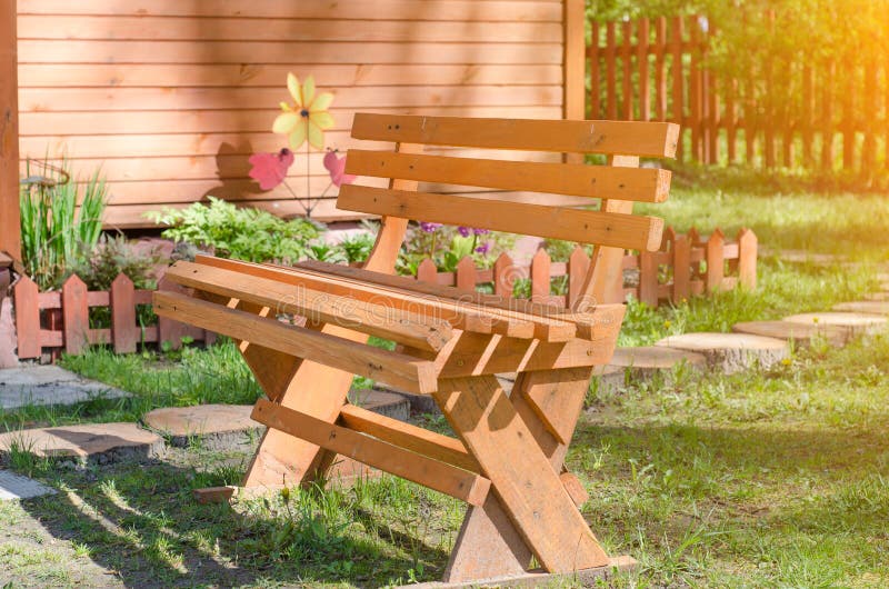 Bench in the Alley in the Park on a Sunny Day Stock Image - Image of ...