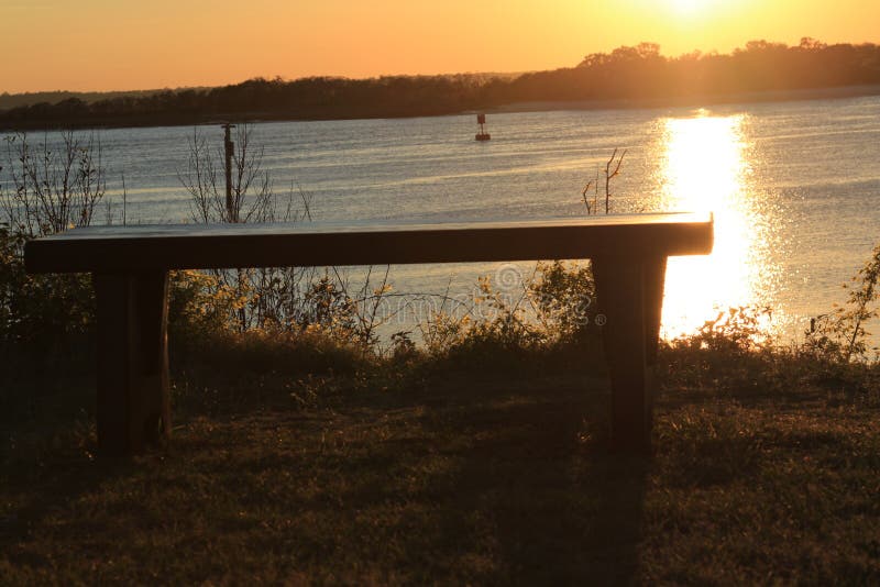 Sunset Bench stock photo. Image of landscape, nature - 100875478