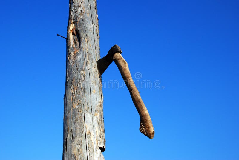 Bench Axe in the Sky Backgraund Stock Image - Image of tool, hatchet ...