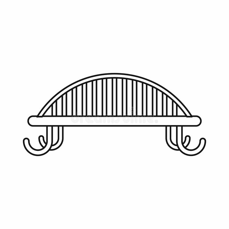 Bench with Backrest Icon, Outline Style Stock Vector - Illustration of ...