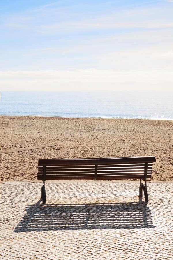 Bench on the beach. stock photo. Image of coast, landscape - 22498736