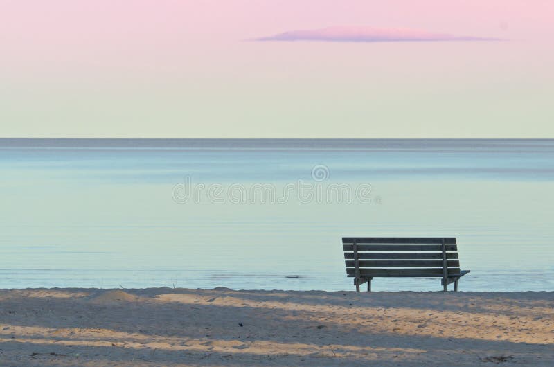 Bench on the beach stock image. Image of looking, seniors - 26235065