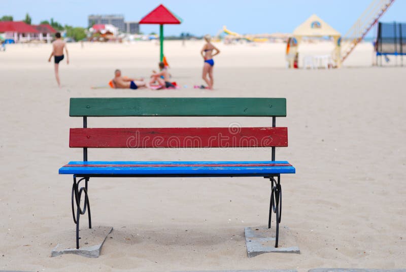 Bench on the beach stock photo. Image of recreation, sand - 2750500