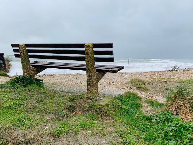 Bench on a Beach in Thasos, Greece. Sea and Sunset Photography Stock ...