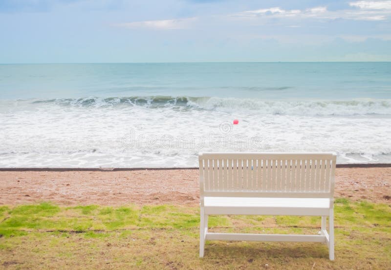 Bench on the Beach stock image. Image of empty, concrete - 30522927