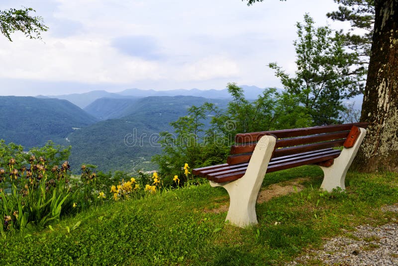 Bench with beautiful view stock image. Image of beautiful - 71849479