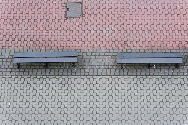 Bench - Bird s eye view stock image. Image of city, urban - 38018029