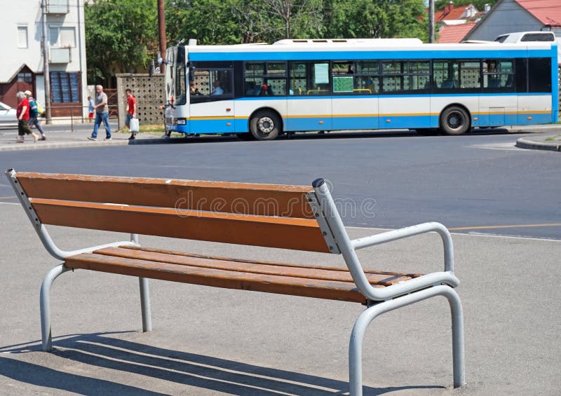 Bench at the bus terminal stock image. Image of bench - 95199671