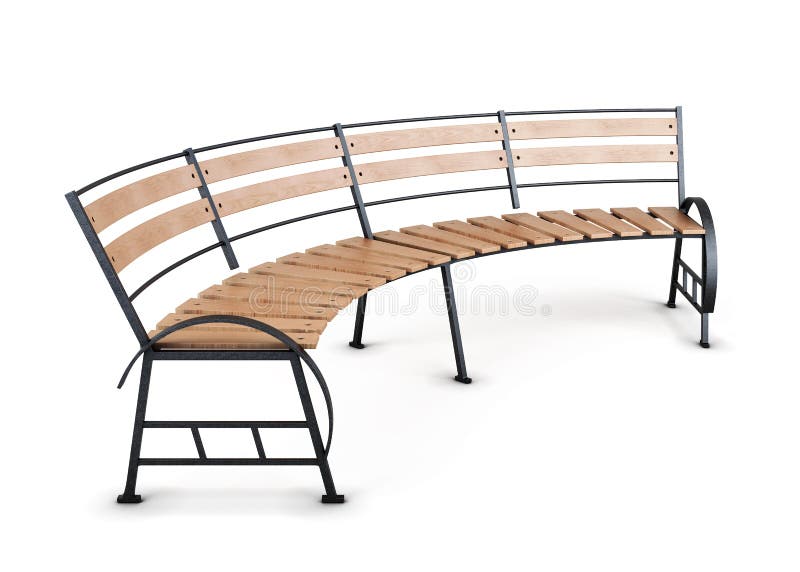 Bench City Park on a White Background. 3d Render Image Stock ...