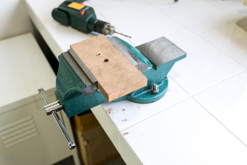 Bench Clamp in the Tool Room. Stock Image - Image of room, bench: 61945433