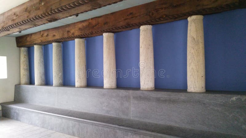 Bench with column stock photo. Image of seat, painted - 84011476