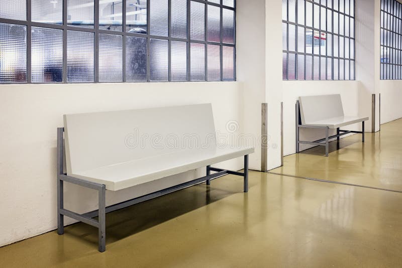 Bench at a corridor stock image. Image of concrete, contemporary - 35591987