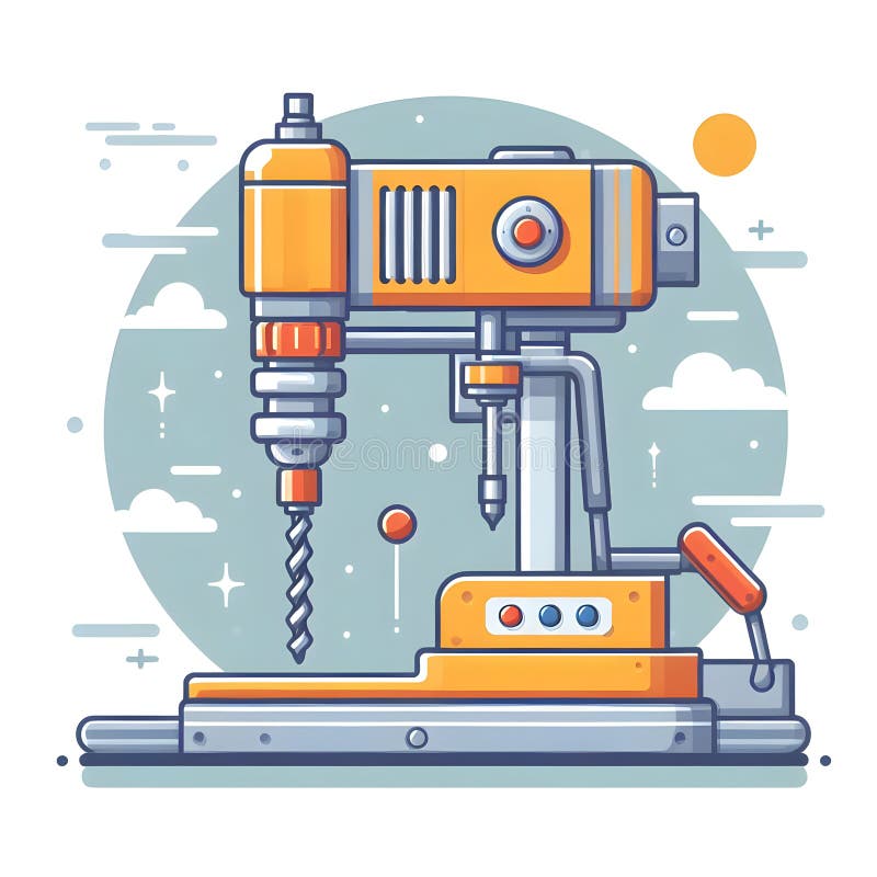 Bench Drilling Circular Saw Band Saw Blade Flat Illustration Stock ...