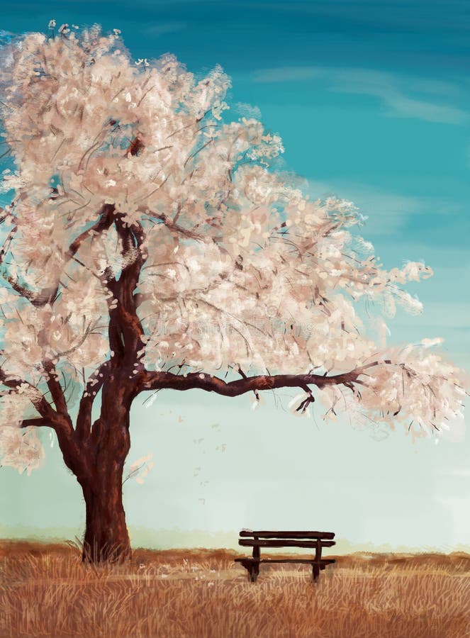 Illustration Bench Under Tree Stock Illustrations – 371 Illustration ...