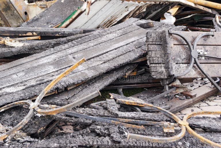 Bench after fire stock image. Image of desolation, cracked - 90153409