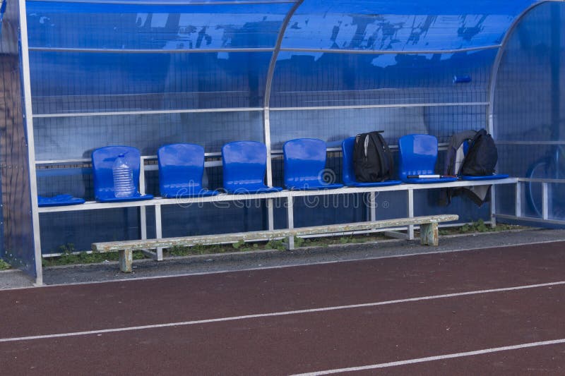 The Bench on the Football Field Stock Photo - Image of green, ball ...