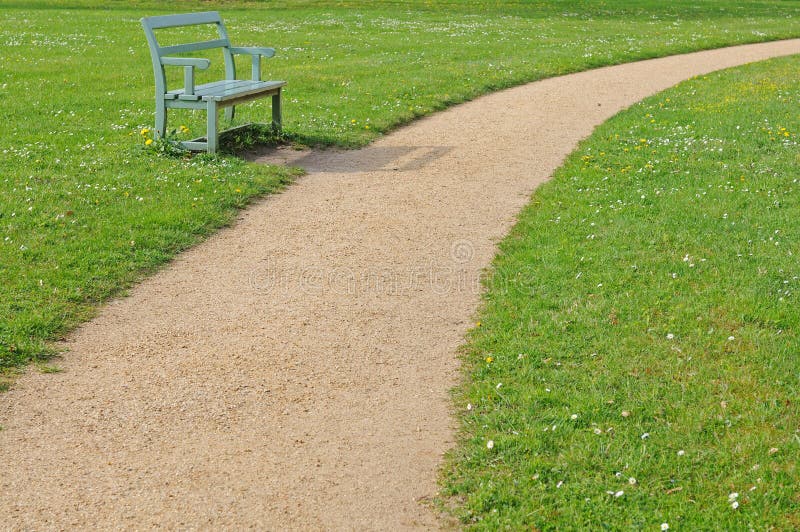 Bench with footpath stock photo. Image of horizontal - 14564876
