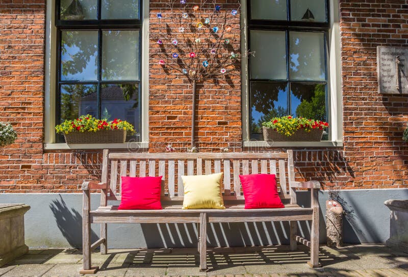 Bench in Front of an Old House in Blokzijl Editorial Stock Image ...