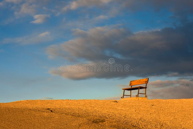 Bench on a Hill at Sunrise stock image. Image of somber - 7673759