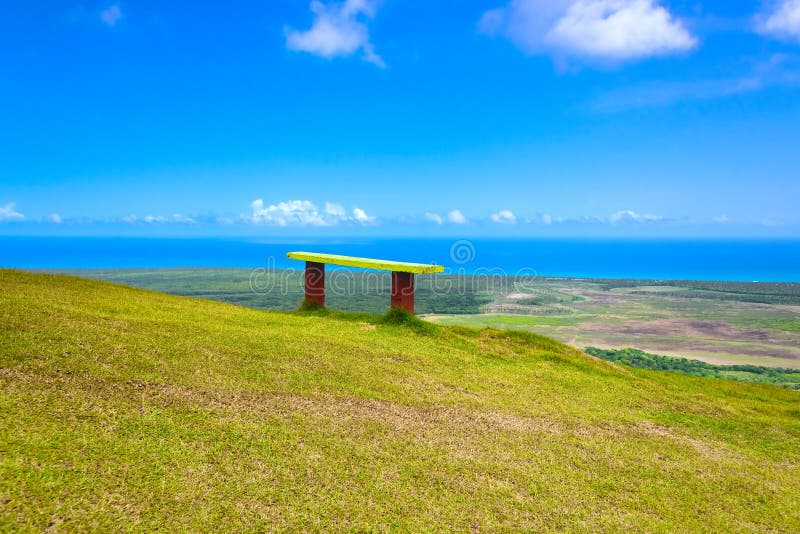 Bench on hill stock photo. Image of misty, rural, season - 60263184