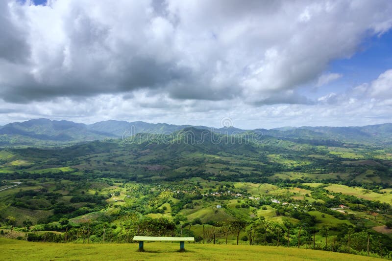 Bench on hill stock image. Image of green, rural, relaxing - 60263411