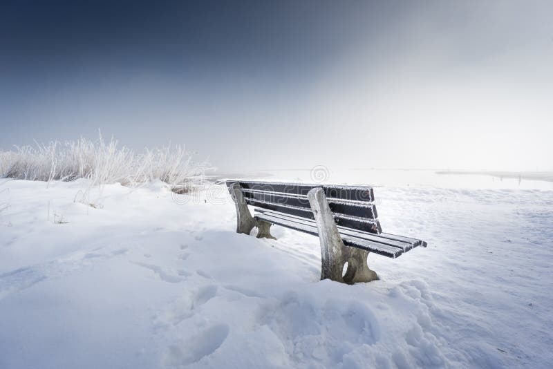 Bench with Ice 152 Lake Chiemsee Stock Image - Image of bavaria, lane ...