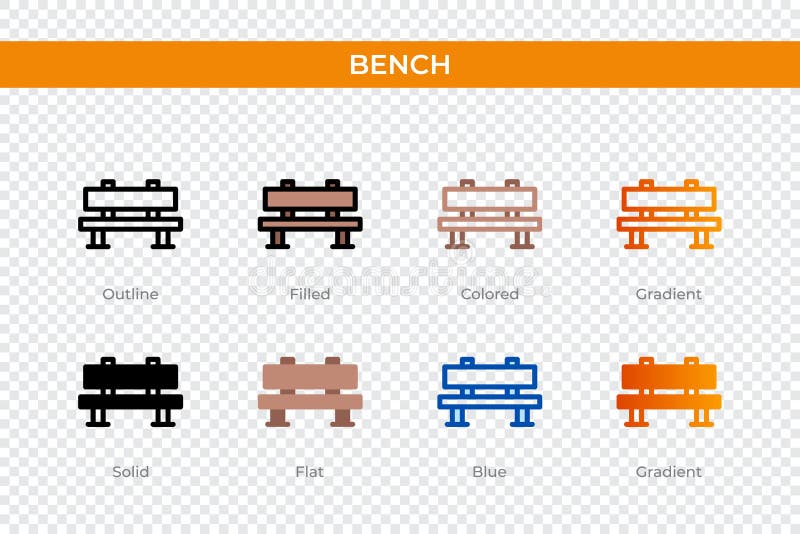 Bench Icon In Different Style Bench Vector Icons Designed In Outline