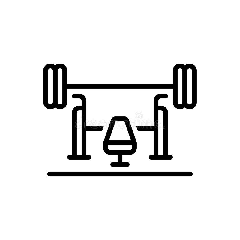 Black Line Icon for Bench, Gym and Workout Stock Vector - Illustration ...