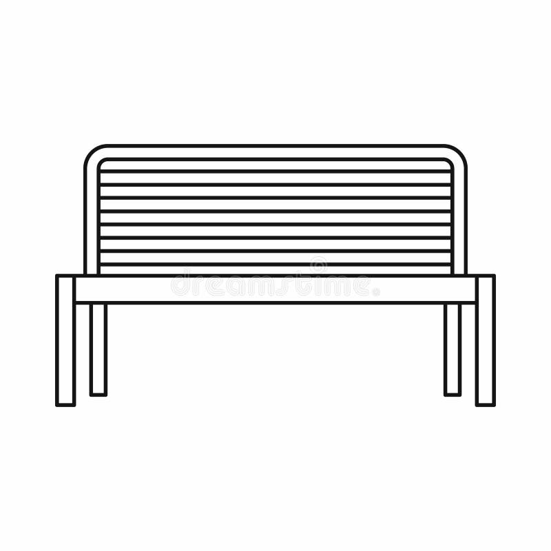 Bench icon, outline style stock illustration. Illustration of outline ...