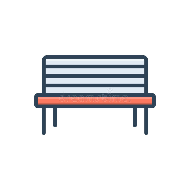 Color Illustration Icon for Bench, Park and Chair Stock Illustration ...