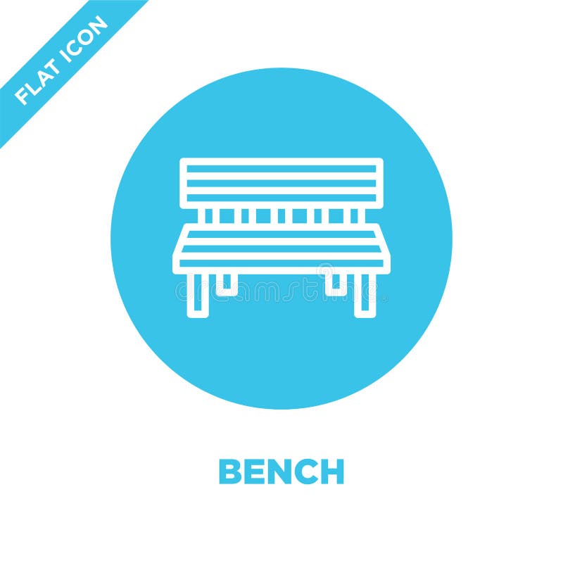 Bench Icon Vector from Furnitures Collection. Thin Line Bench Outline ...