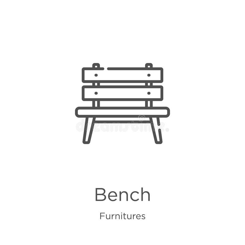 Bench Icon Vector from Furnitures Collection. Thin Line Bench Outline ...