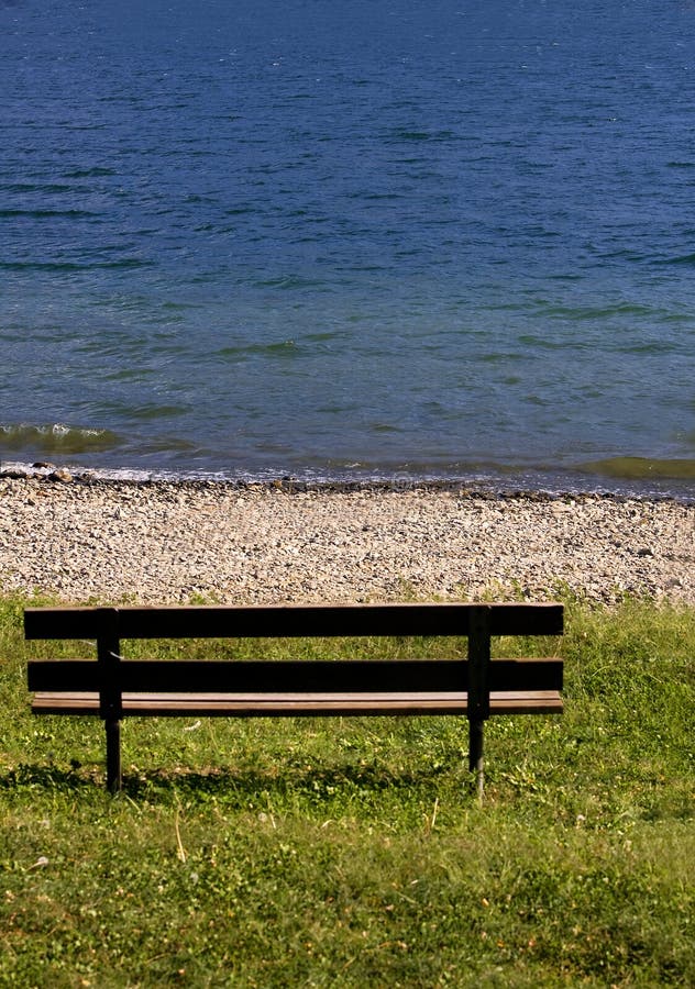 Bench at the lake stock image. Image of beach, rest, grass - 11335857