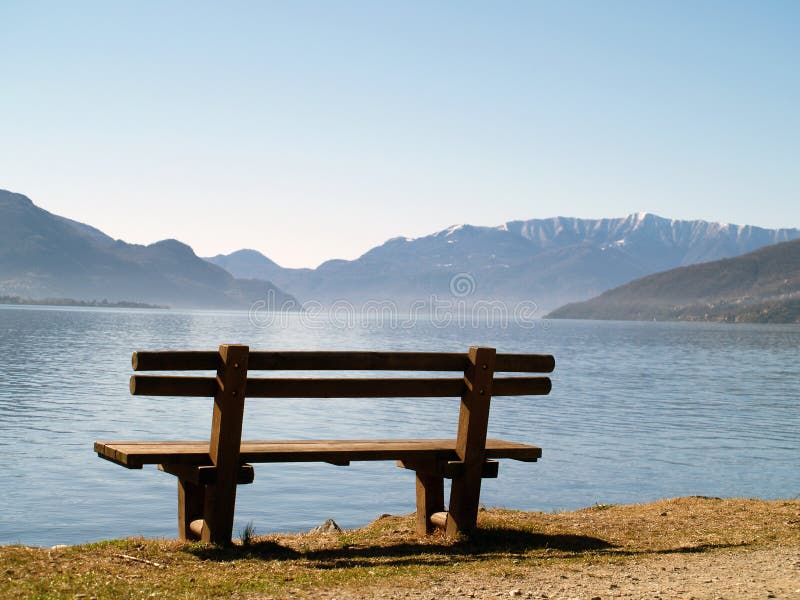 Bench at lake stock image. Image of landscape, peaceful - 4506731